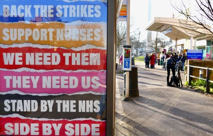 Nurses On Picket Line Outside Royal Editorial Stock Photo - Stock Image ...