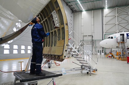 Repair Airbus Aircraft Engineering Hangar Air Editorial Stock Photo ...