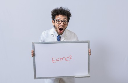 Scientist Holds Points Whiteboard Mathematical Formula Editorial Stock ...