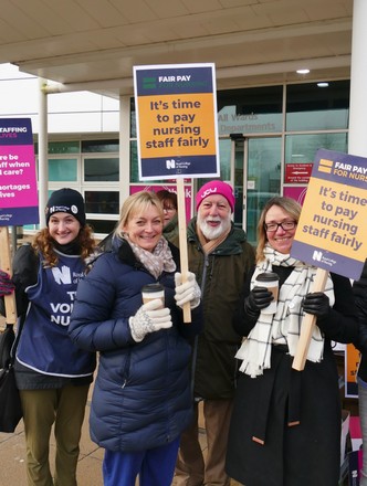 Nurses On Picket Line Outside Royal Editorial Stock Photo - Stock Image ...