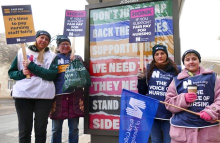 Nurses On Picket Line Outside Royal Editorial Stock Photo - Stock Image ...