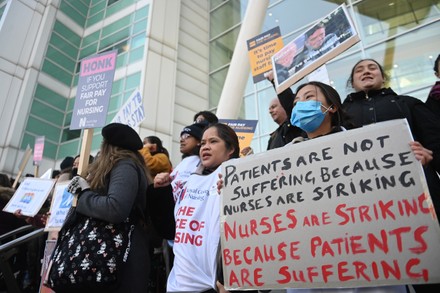 Nhs Worker Hold Placards On Picket Editorial Stock Photo - Stock Image ...