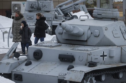 Family Walks Past Wwiiera German Tanks Editorial Stock Photo - Stock ...