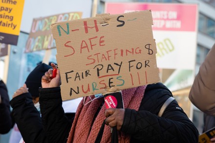 Nurse Holds Pro Nhs Placard During Editorial Stock Photo - Stock Image ...