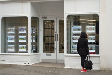 Woman Looks Window Estate Agents Peascod Editorial Stock Photo - Stock ...