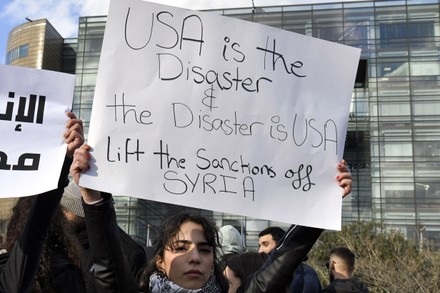 Supporters Syrian Social Nationalist Party Carry Editorial Stock Photo ...