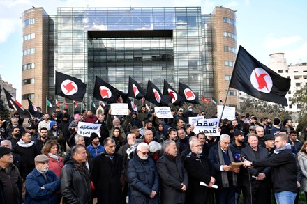 Supporters Syrian Social Nationalist Party Carry Editorial Stock Photo ...