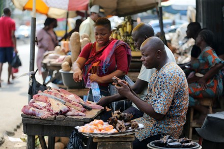 Man Selling Meat Attends Customer Roadside Editorial Stock Photo ...