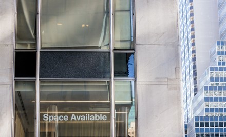 Sign On Window Empty Office Space Editorial Stock Photo - Stock Image ...