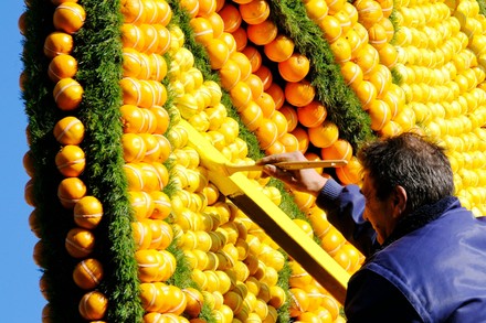 Man Decorates Installation During Preparations Lemon Editorial Stock ...