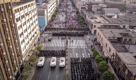 Police Officers Stand Formation During National Editorial Stock Photo ...