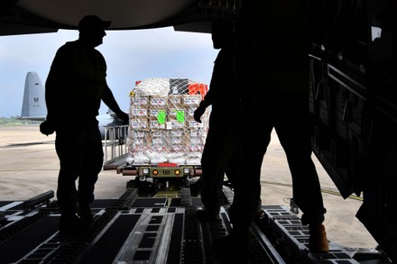 Pallets Containing Various Aid Supplies Loaded Editorial Stock Photo ...