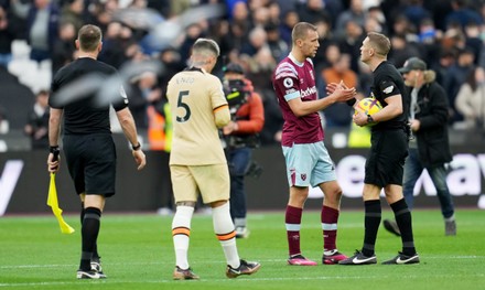 Referee Craig Pawson Shakes Hands Tomas Editorial Stock Photo - Stock ...