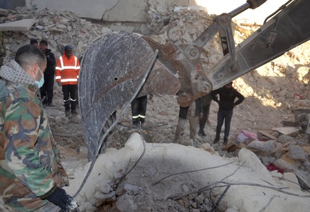 Rescuers Search Survivors Trapped Under Rubble Editorial Stock Photo ...