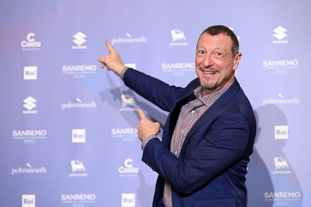 Amadeus During Photocall Sanremo Italian Song Editorial Stock Photo ...
