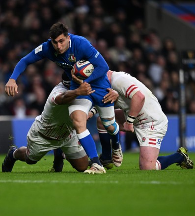 Alessandro Fusco Italy Bursts Through Tackles Editorial Stock Photo ...