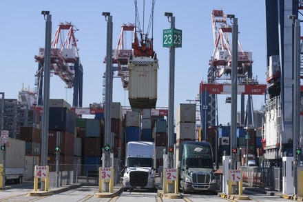 Large Crane Lifts Shipping Containers Onto Editorial Stock Photo ...