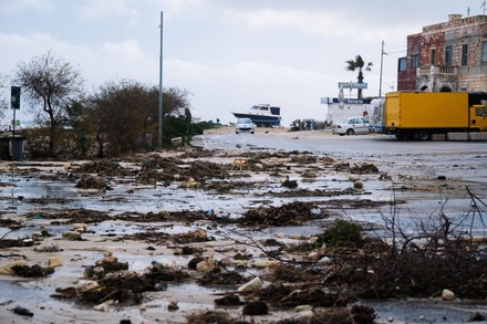 Debris Brought By Strong Waves Seen Editorial Stock Photo - Stock Image ...