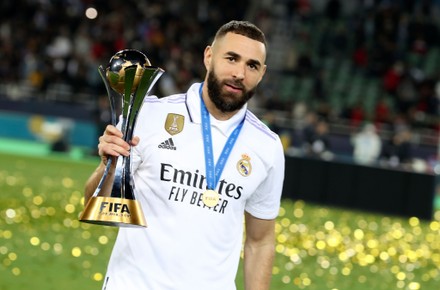 Karim Benzema Real Madrid Celebrates Trophy Editorial Stock Photo ...