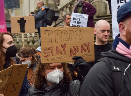 Prolgbtq Rights Protester Holds Anti Terf Editorial Stock Photo - Stock ...