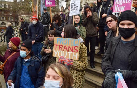 Prolgbtq Rights Protester Holds Protect Trans Editorial Stock Photo ...