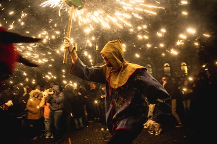Fire Runner Devil Costume Dance Traditional Editorial Stock Photo ...