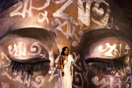 Woman Poses Front Artwork Reetu By Editorial Stock Photo - Stock Image ...