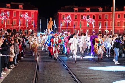 Illuminated Corso Carnavalesque Day Night Parade Editorial Stock Photo ...