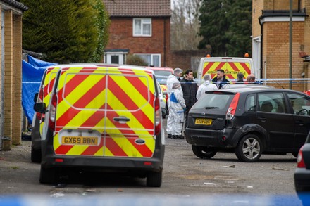Forensic Investigators Inside Cordon On Argosy Editorial Stock Photo ...