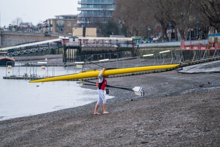 Rowers Carry Their Rowing Boat River Editorial Stock Photo - Stock ...