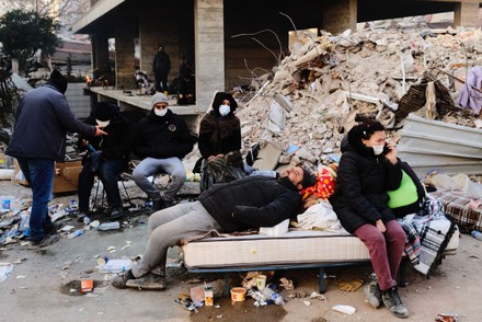 People On Rubbles Collapsed Building After Editorial Stock Photo ...
