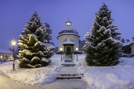 Silent Night Chapel Winter Night Shot Editorial Stock Photo - Stock ...