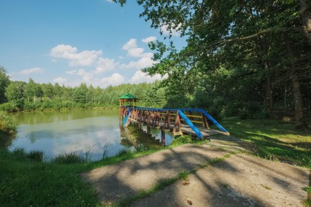 Bridge Garden House Near Pond Forest Editorial Stock Photo - Stock ...