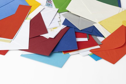 Many Different Coloured Envelopes Free Space Editorial Stock Photo ...