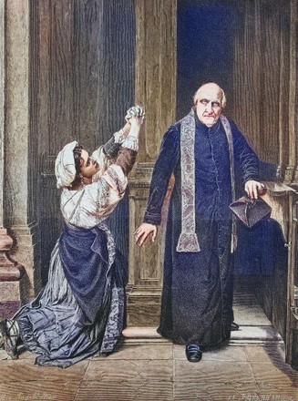 Woman Priest Confessional Historic Digitally Restored Editorial Stock ...