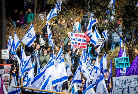 Protestors Wave Flags Hold Placards During Editorial Stock Photo ...