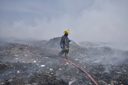 Firefighter Walks Area Filled Dark Smoke Editorial Stock Photo - Stock ...