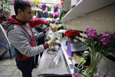 Egyptian Vendor Prepares Roses Sale On Editorial Stock Photo - Stock ...