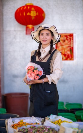 Bi Xixi Displays Flowers Collected Her Editorial Stock Photo - Stock ...