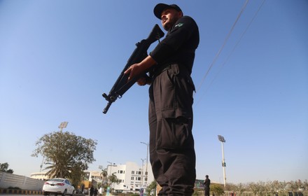 Pakistan Security Officials Stands Guard During Editorial Stock Photo ...