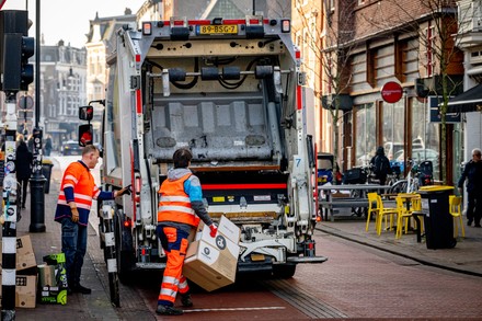 Garbage Men Work Garbage Truck Pick Editorial Stock Photo - Stock Image ...