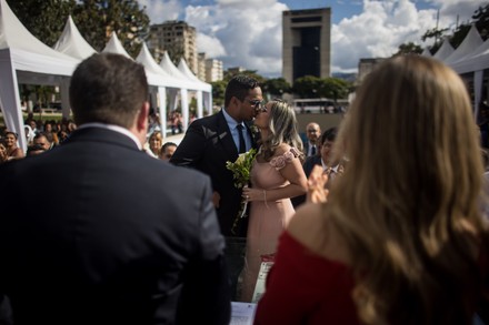 Wedding Couple Gets Married Collective Celebration Editorial Stock ...