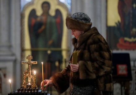 Russian Orthodox Believers Attend Prayer Service Editorial Stock Photo ...