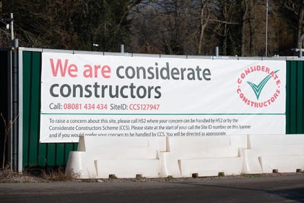 Hs2 Considerate Constructors Sign Outside Compound Editorial Stock ...