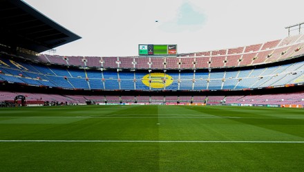 Barca Bus Outside Stadium During Europa Editorial Stock Photo - Stock ...