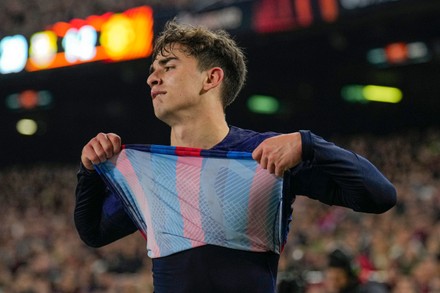 Fc Barcelonas Midfielder Gavi Reacts During Editorial Stock Photo ...