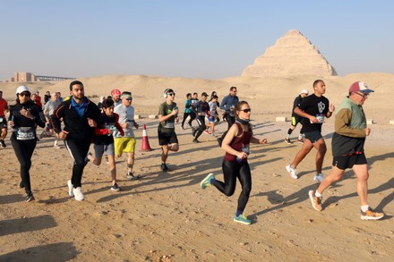 Participants Run During Saqqara Pyramid Race Editorial Stock Photo ...