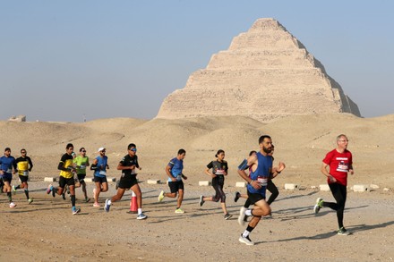 Participants Run During Saqqara Pyramid Race Editorial Stock Photo ...