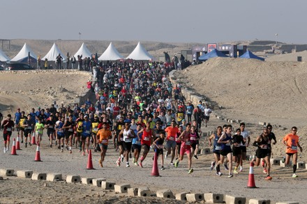 Participants Run During Saqqara Pyramid Race Editorial Stock Photo ...