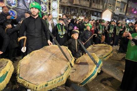 Iraqi Shiite Worshippers Beat On Drums Editorial Stock Photo - Stock ...